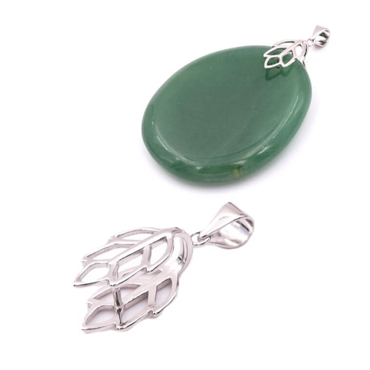 Leaf Bail Sterling Silver - 22mm - Hole: 3mm (1)