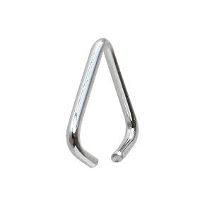 Triangle pendant pinch bail metal silver finish 8x10mm