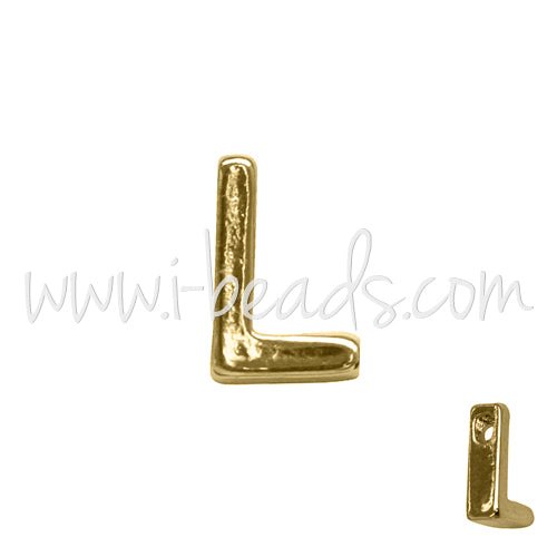 Letter bead L gold plated 7x6mm