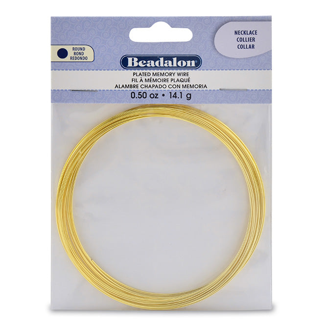 Beadalon gold plated memory wire necklace