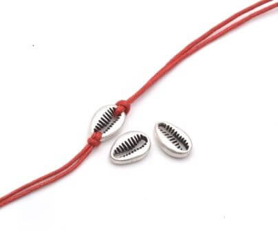 Cowrie Shell Shape, link, cabochon or pendant- 12mm - Rhodium plated (2)